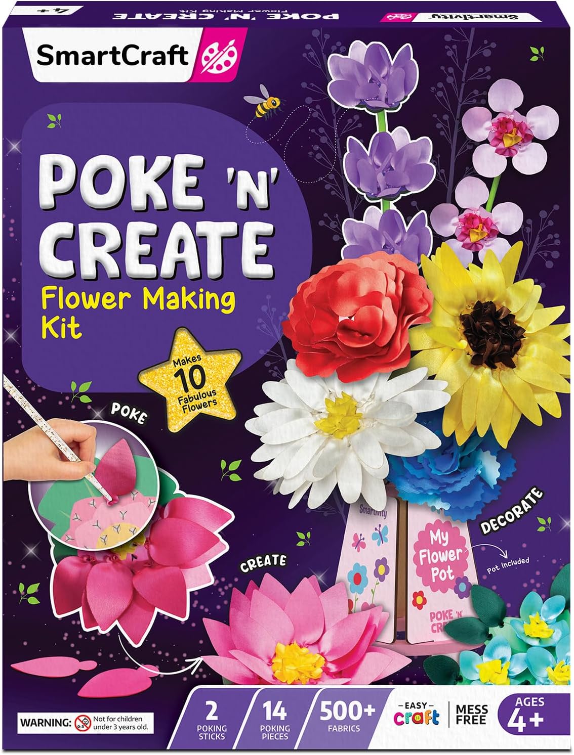 Buy SmartCraft Art & Craft Kit - Poke Art Flower Making Kit for Kids ...