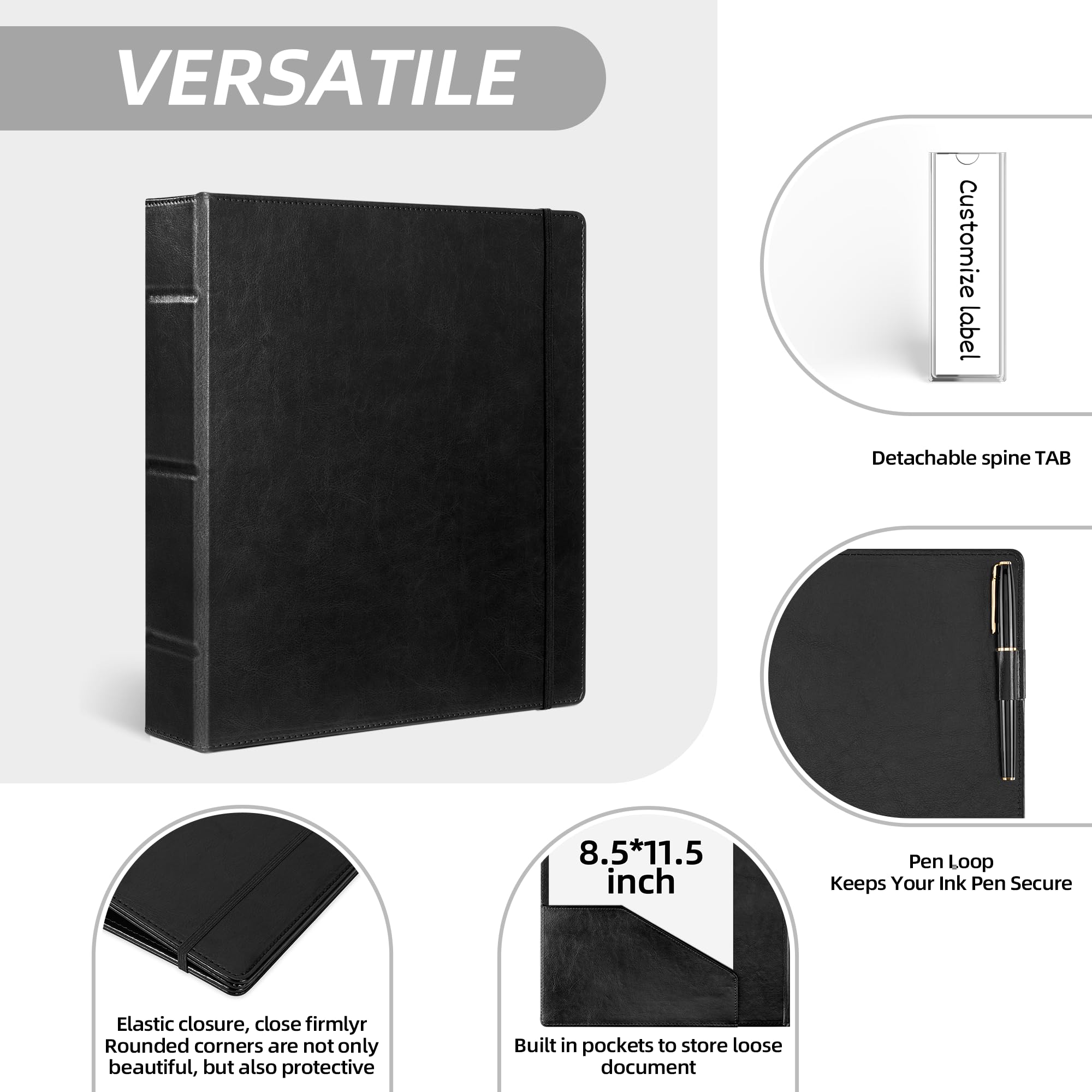 Snapklik.com : Ospelelf Vintage Hardcover 3 Ring 2 Inch Leather Binder ...