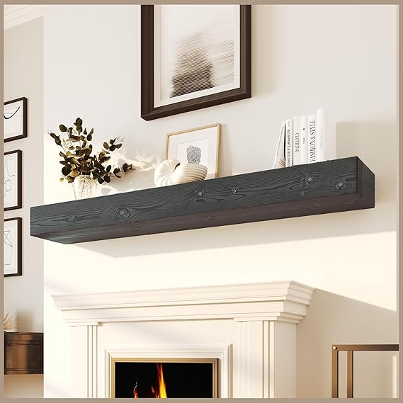 Amazon.com: Avana Fireplace Mantle - Natural Wood Mantle for Fire Place ...