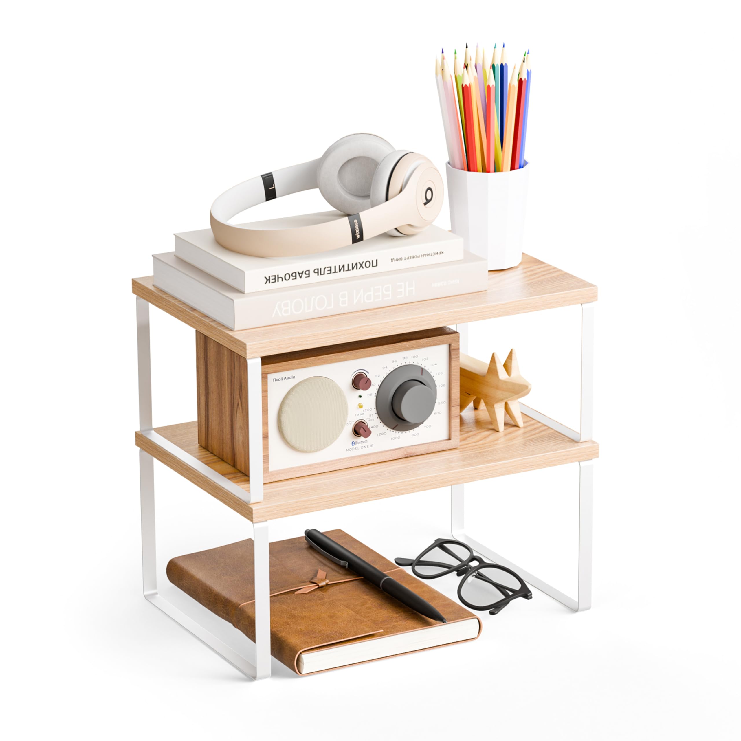 Amazon.com: ihomecooker Wooden Display Riser Stand, Cabinet Shelf ...