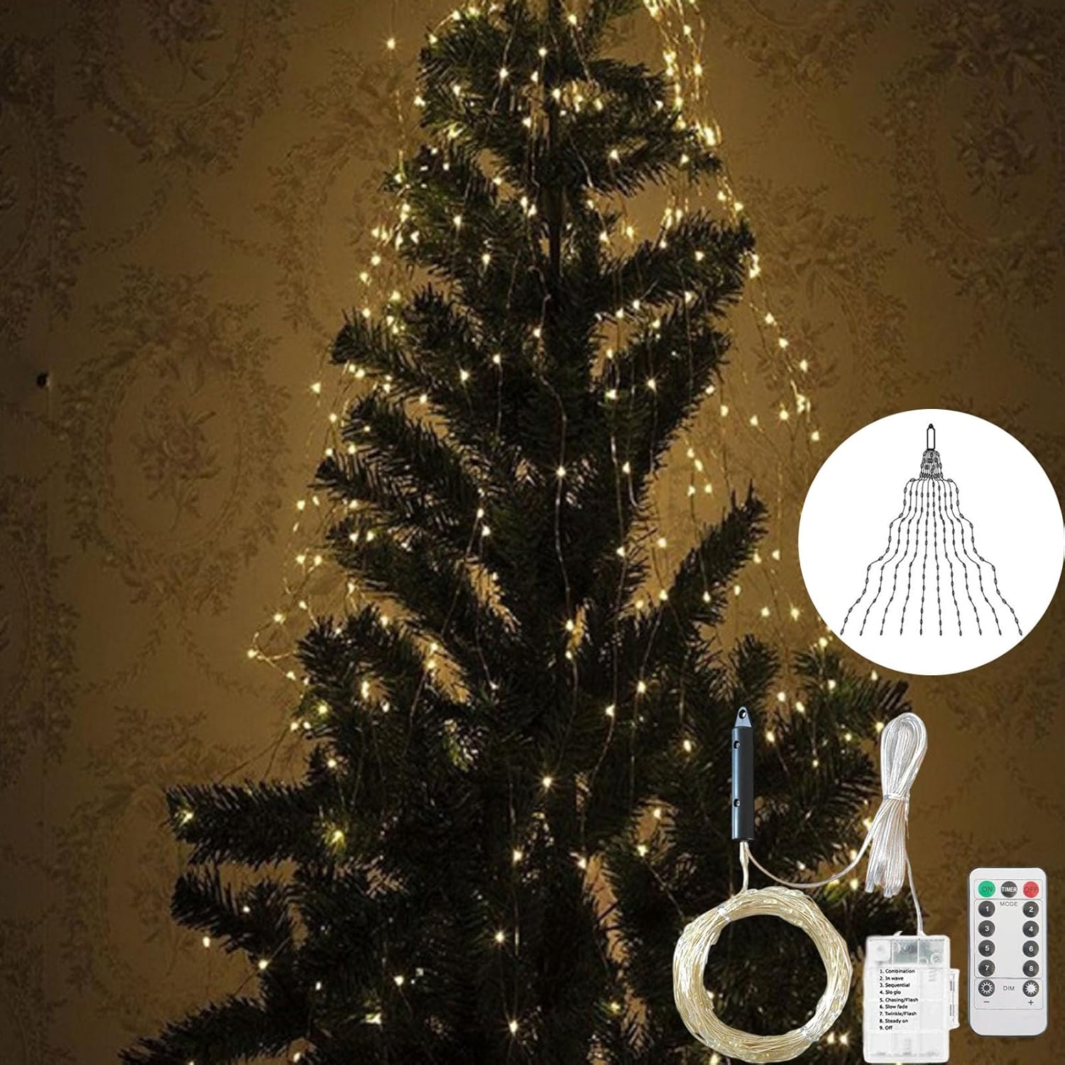 Amazon.com: 2026 Upgrade Cascading Twinkle Lights for Christmas Tree ...