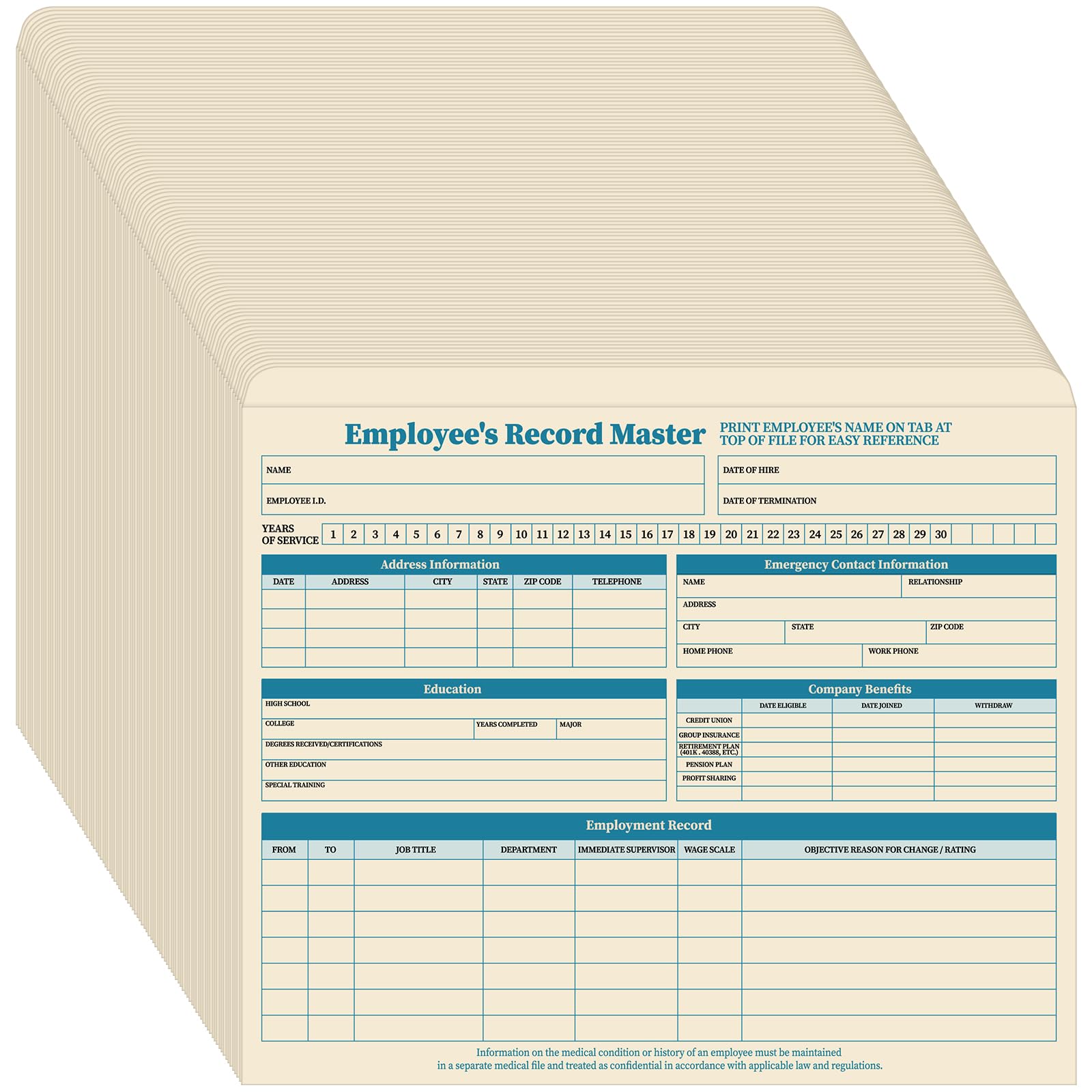 Amazon.com : Qilery 100 Pcs Employee File Folders, 9.5 x 11.75 Inches ...