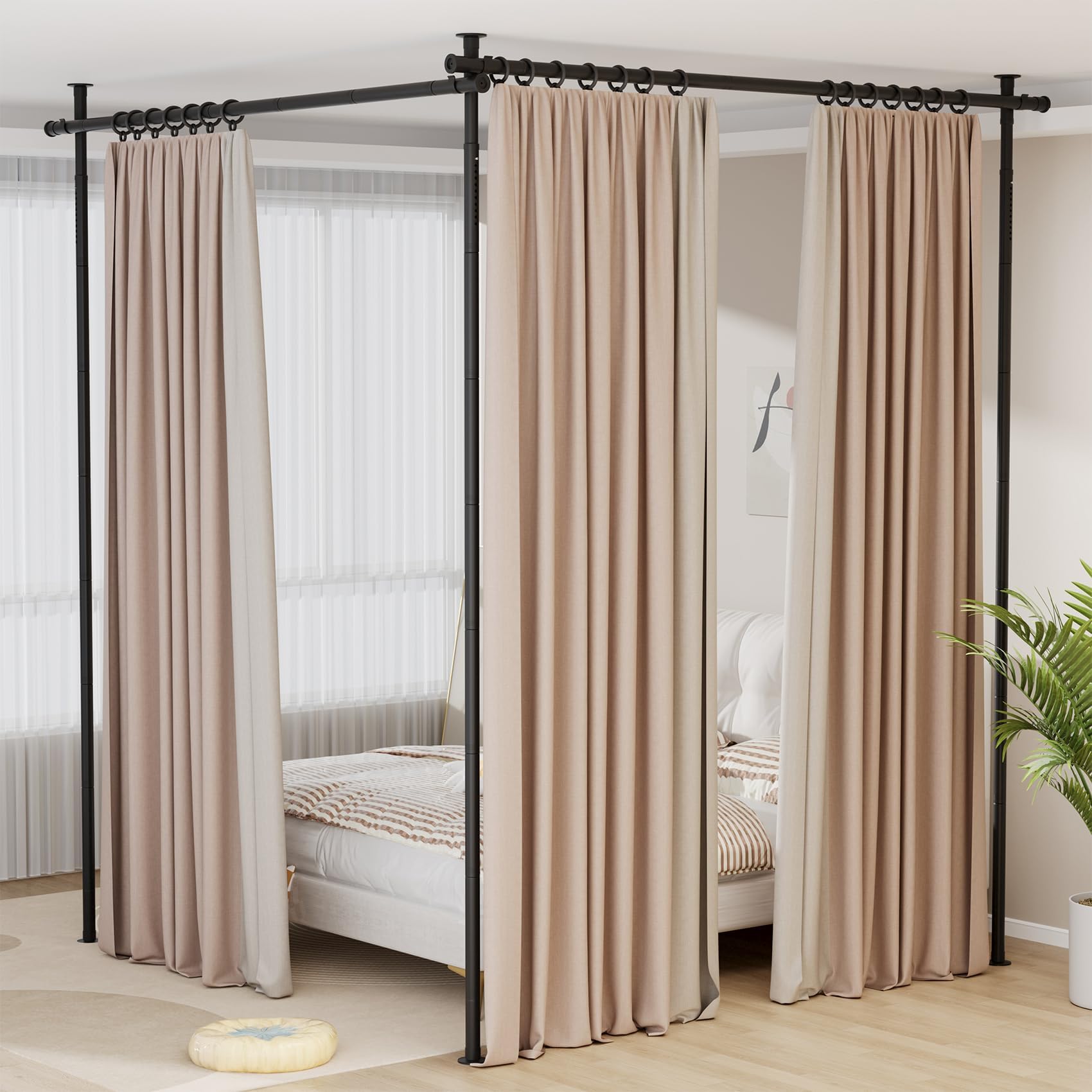 Amazon.com - Room Divider Curtain Rod, 28-171inch(W) 4-10ft(H ...