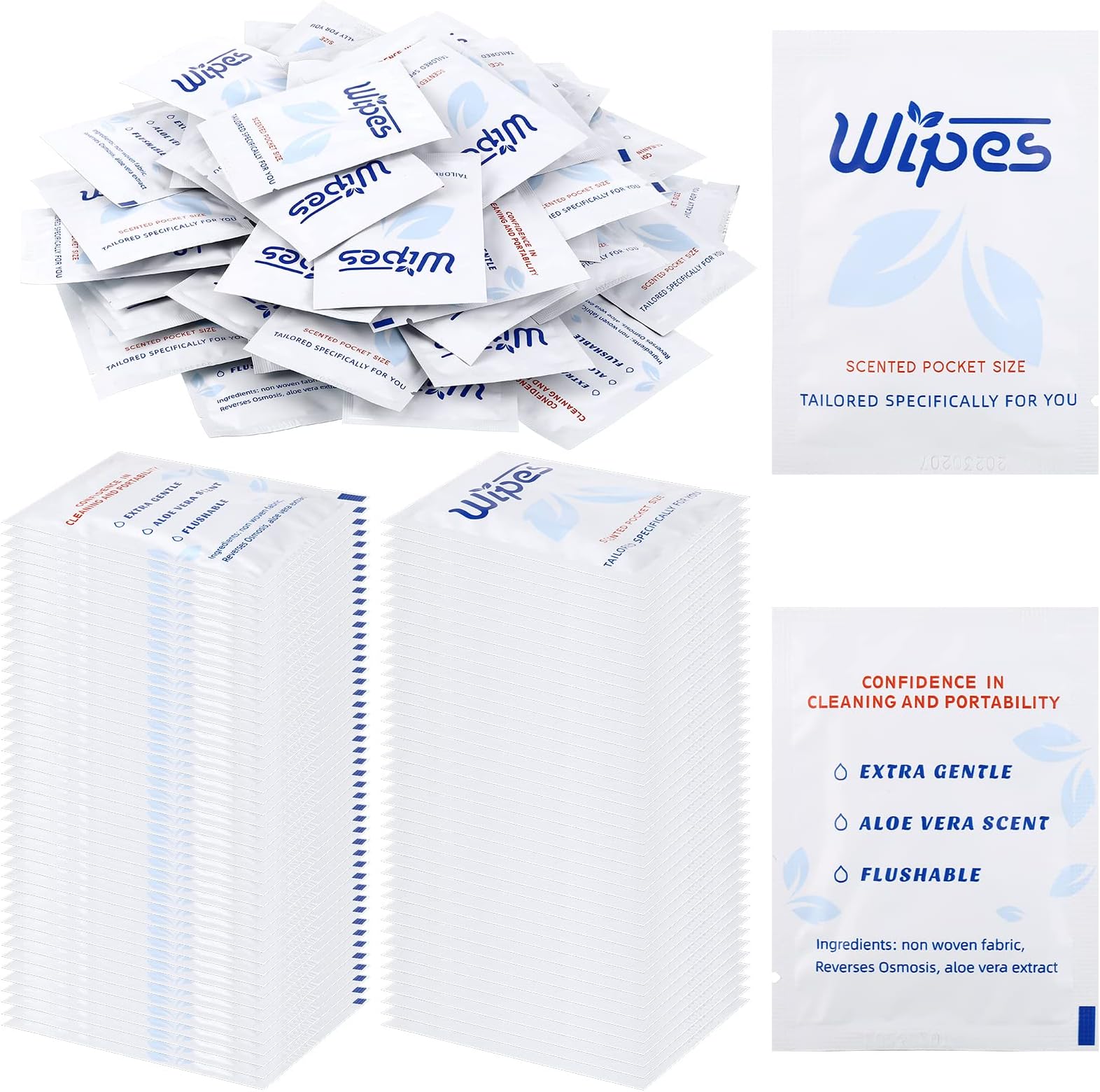 Amazon.com: Hoolerry Individual Wrapped Wipes Bulk Wipes Baby Wipes ...