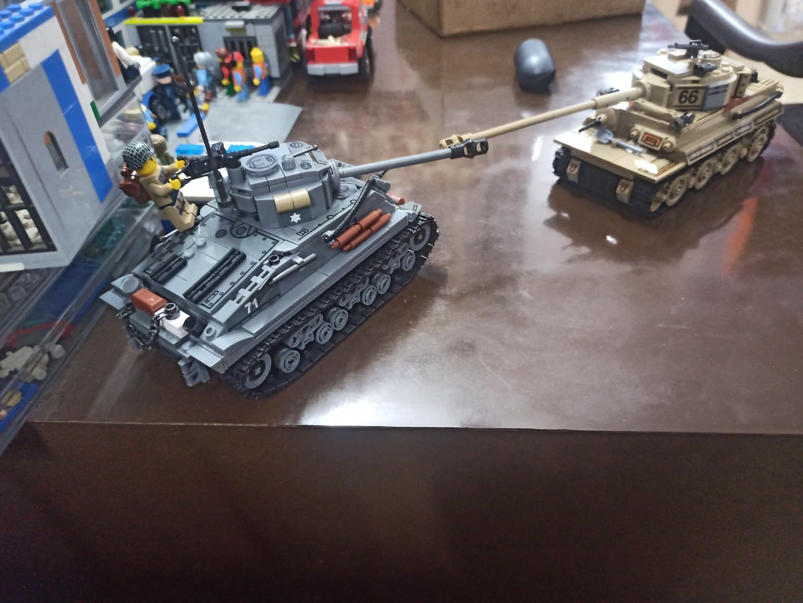 MISTBUY Buildable Ww2 Army Tank Toys - German Tiger And American ...