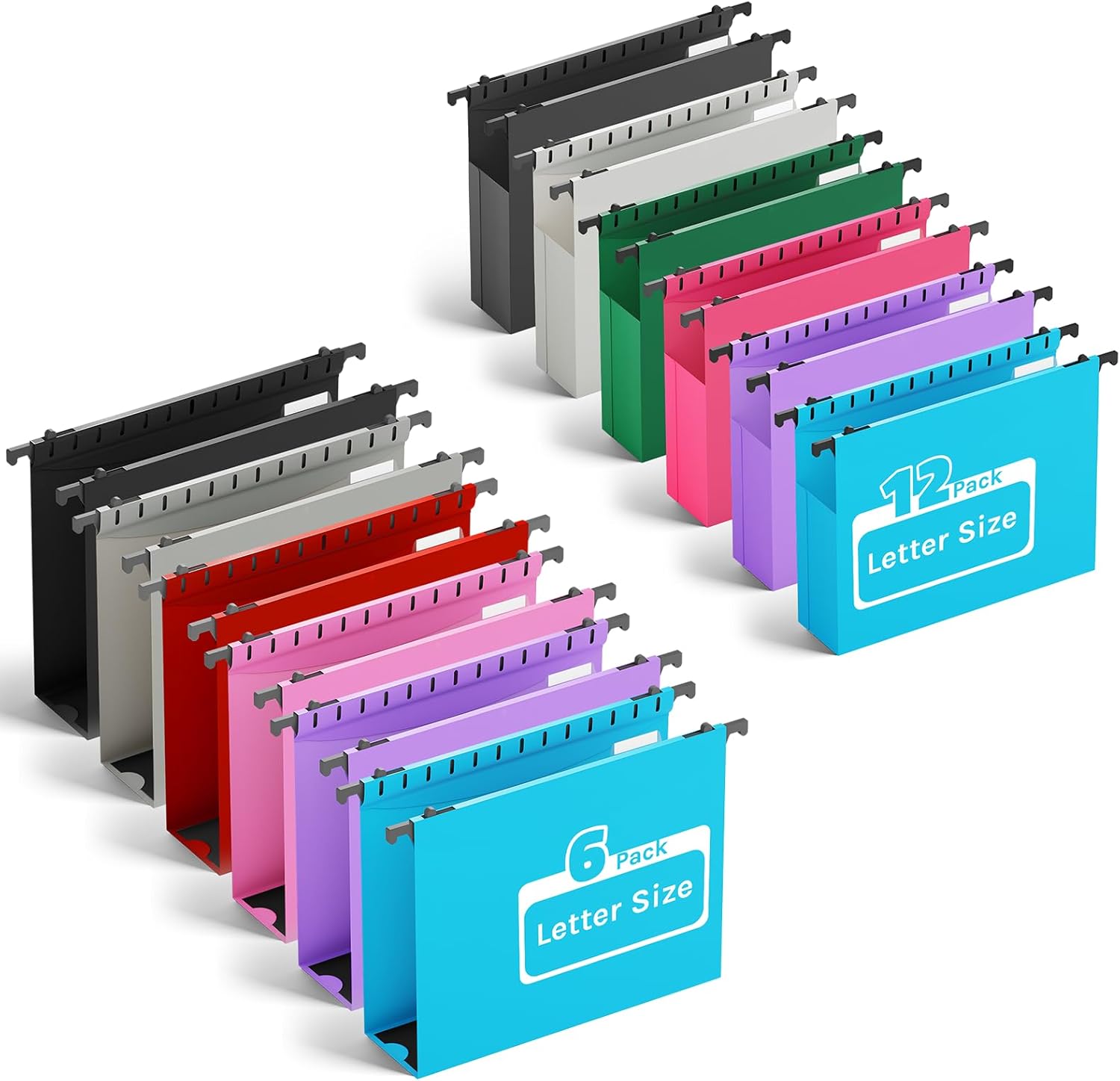 Amazon.com : Ansook Plastic Hanging File Folders,Letter Size,18 Pack ...