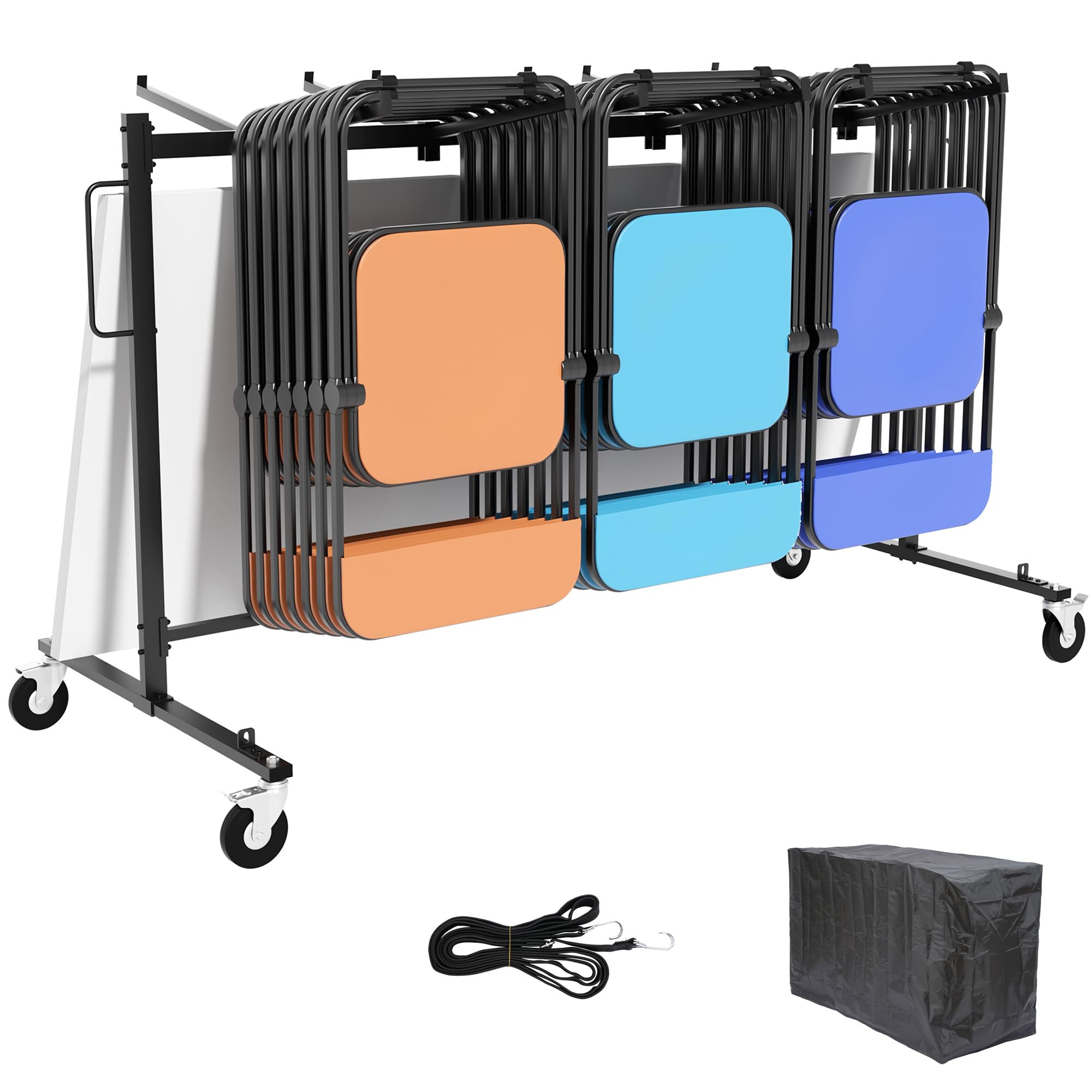 Amazon.com: Folding Chair Rack for Storage, 1-Tier Folding Chair Cart ...