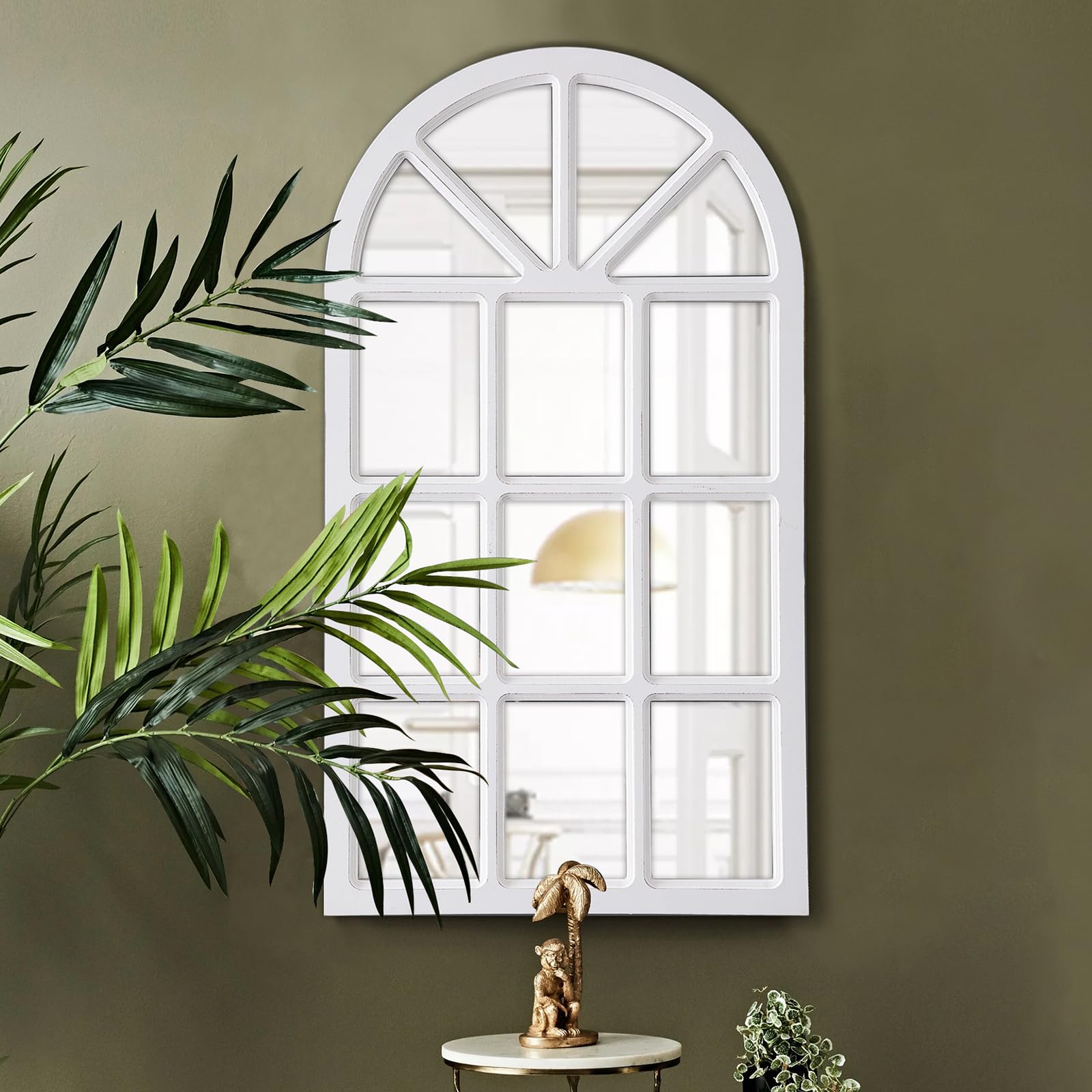 Amazon.com: Sintosin Rustic Arched Window Pane Mirror 20 X 36 Inch ...