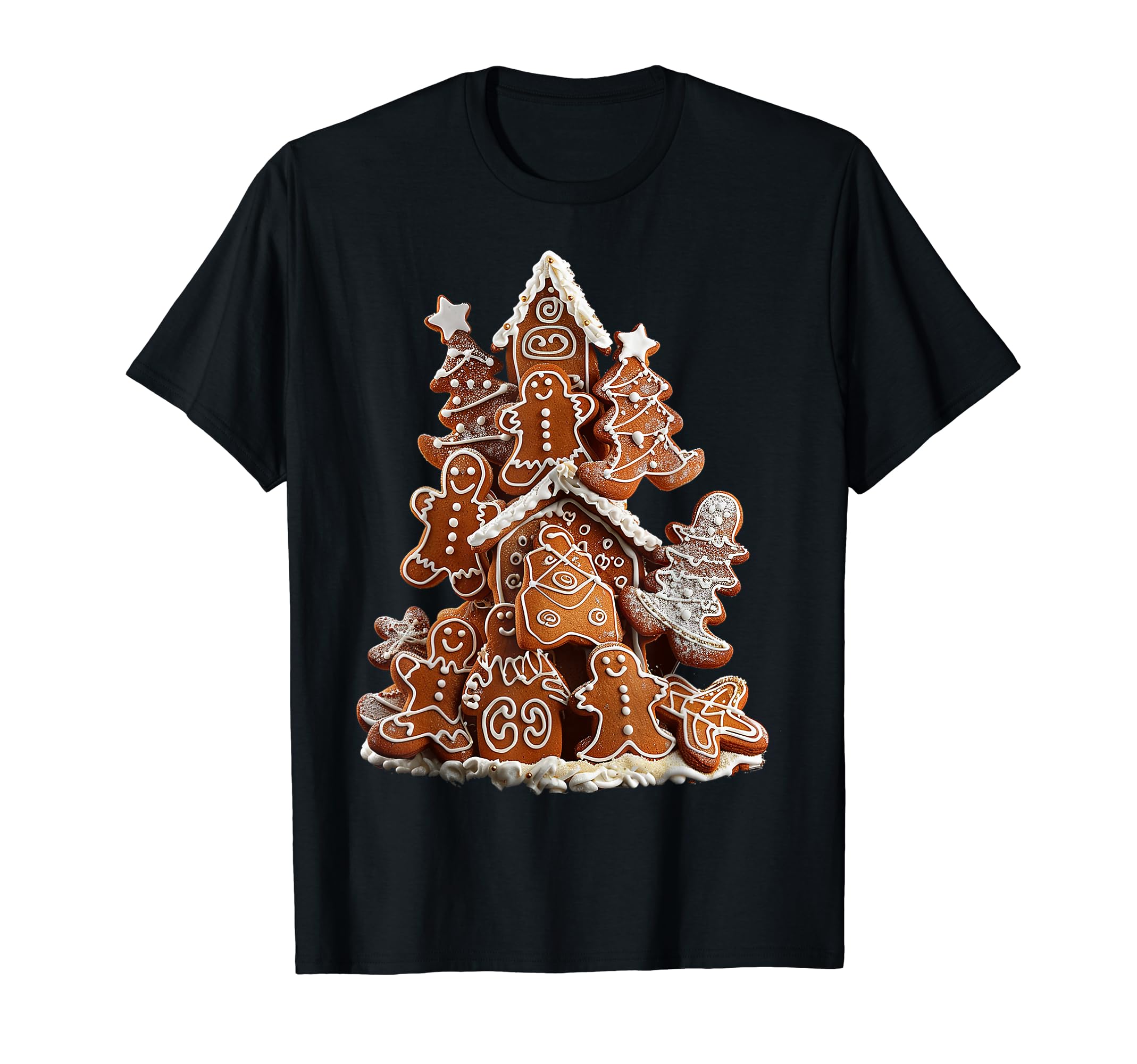 Amazon.com: Gingerbread Christmas Motif X-Mas Art Family Gingerbread T ...
