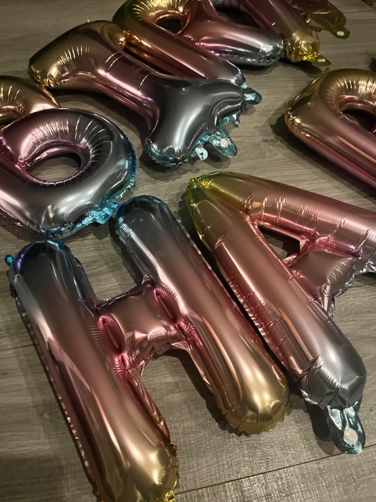 Amazon.com: Kwuz Gradient Happy Birthday Balloons Banner Rainbow Gold ...