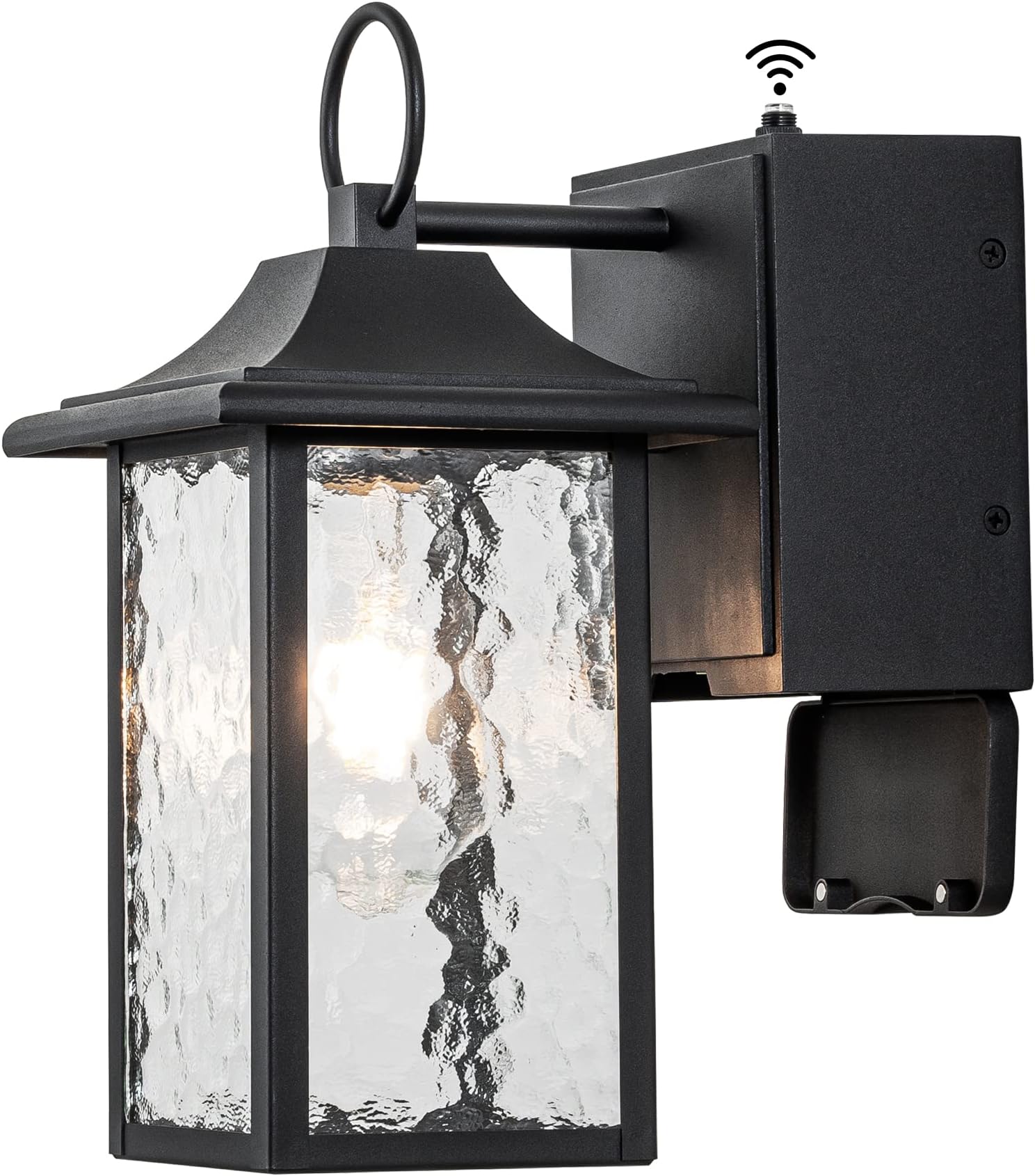 Koda William Outdoor LED Wall Light Fixture Lantern with Power Outlet ...