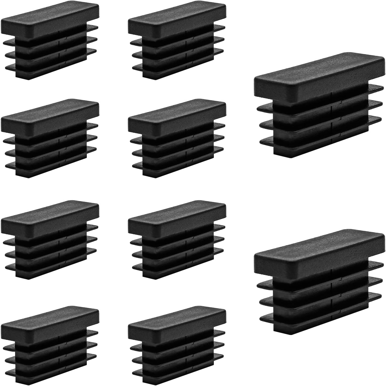 Yoohey 30PCS Black Rectangle End Caps Plastic Square Rectangle ...