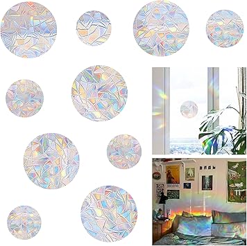 RISF 21 Prism Window Stickers, Round Prisms Window Stickers, Rainbow ...