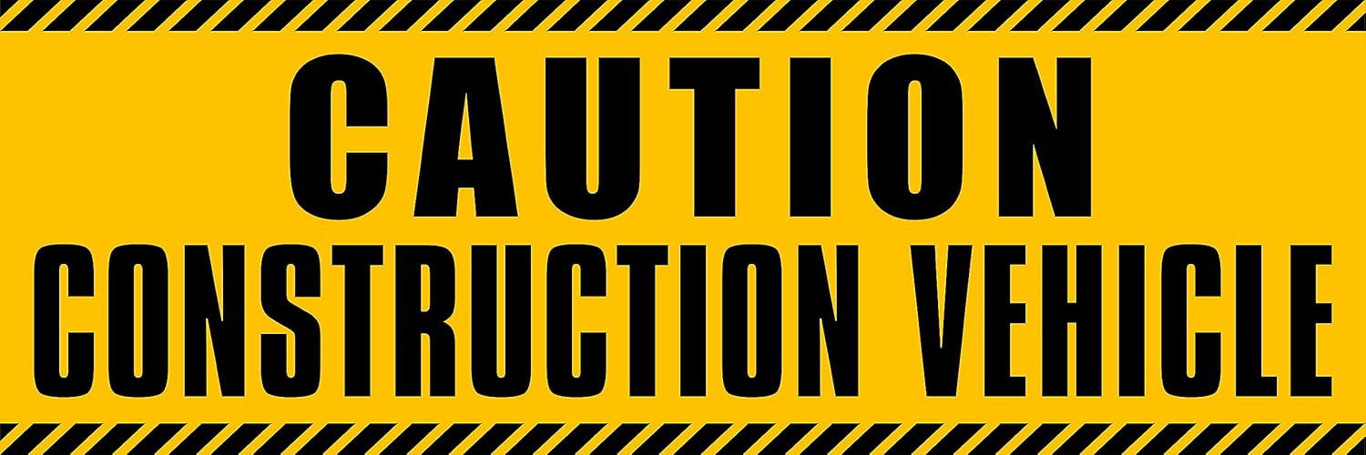 Amazon.com - Yellow and Black Caution Construction Vehicle Bumper ...