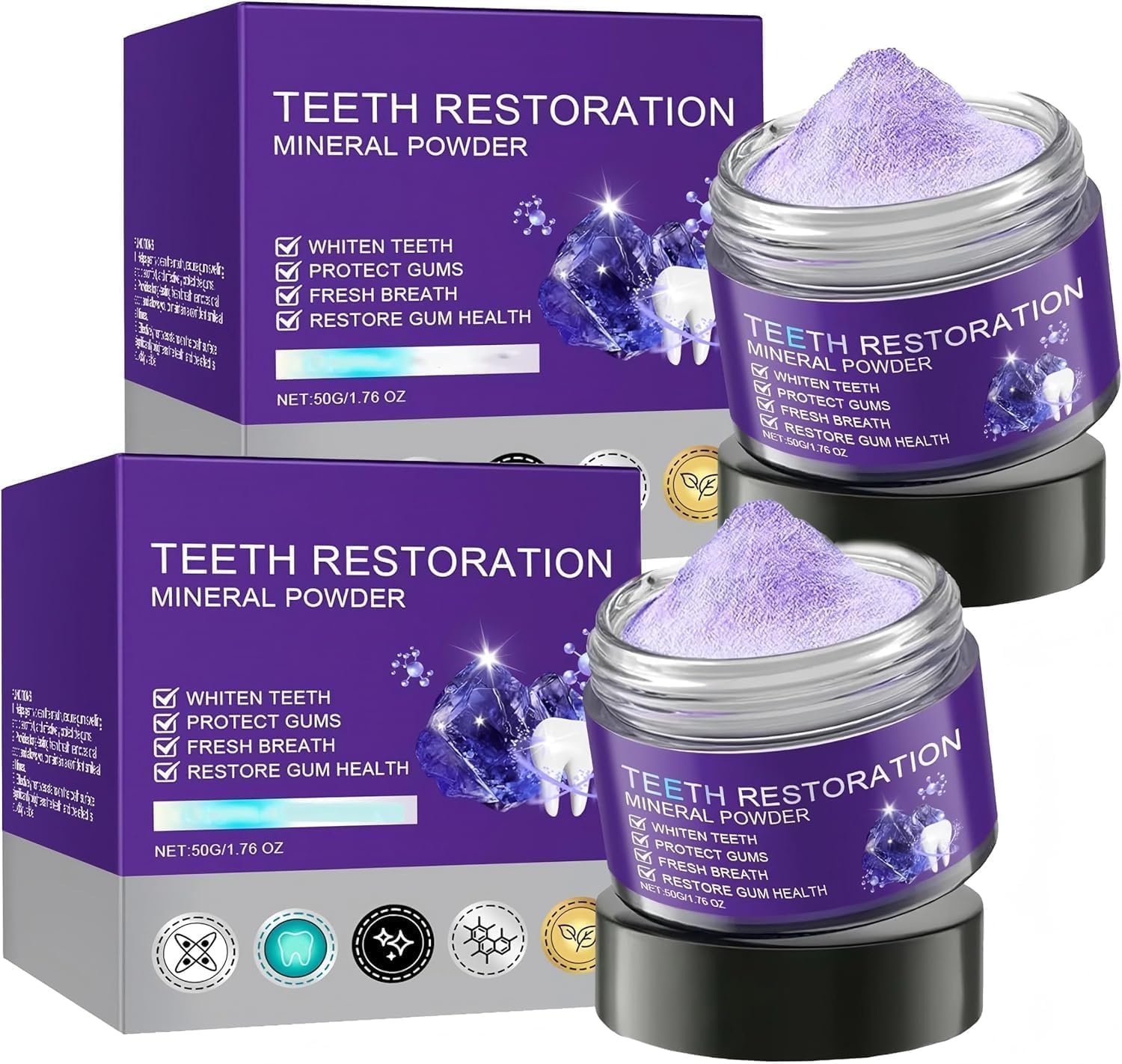 Amazon.com : 2 Pcs Teeth Restoration Mineral Powder Mineral whitening ...