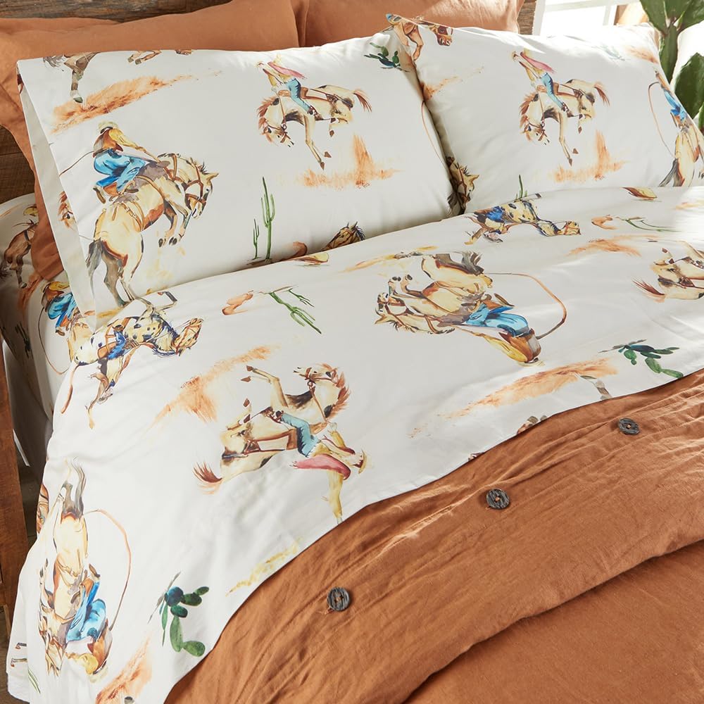 Amazon.com: Rod's Bronco (Sheet Set)-4 Piece Queen Sheet Set- Rust Tan ...