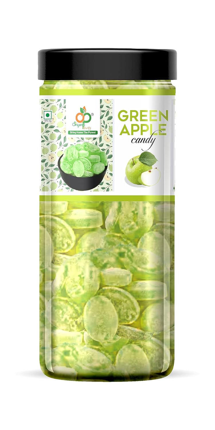 Organic Purify Green Apple Candy Jar Pack 800g : Amazon.in: Grocery ...