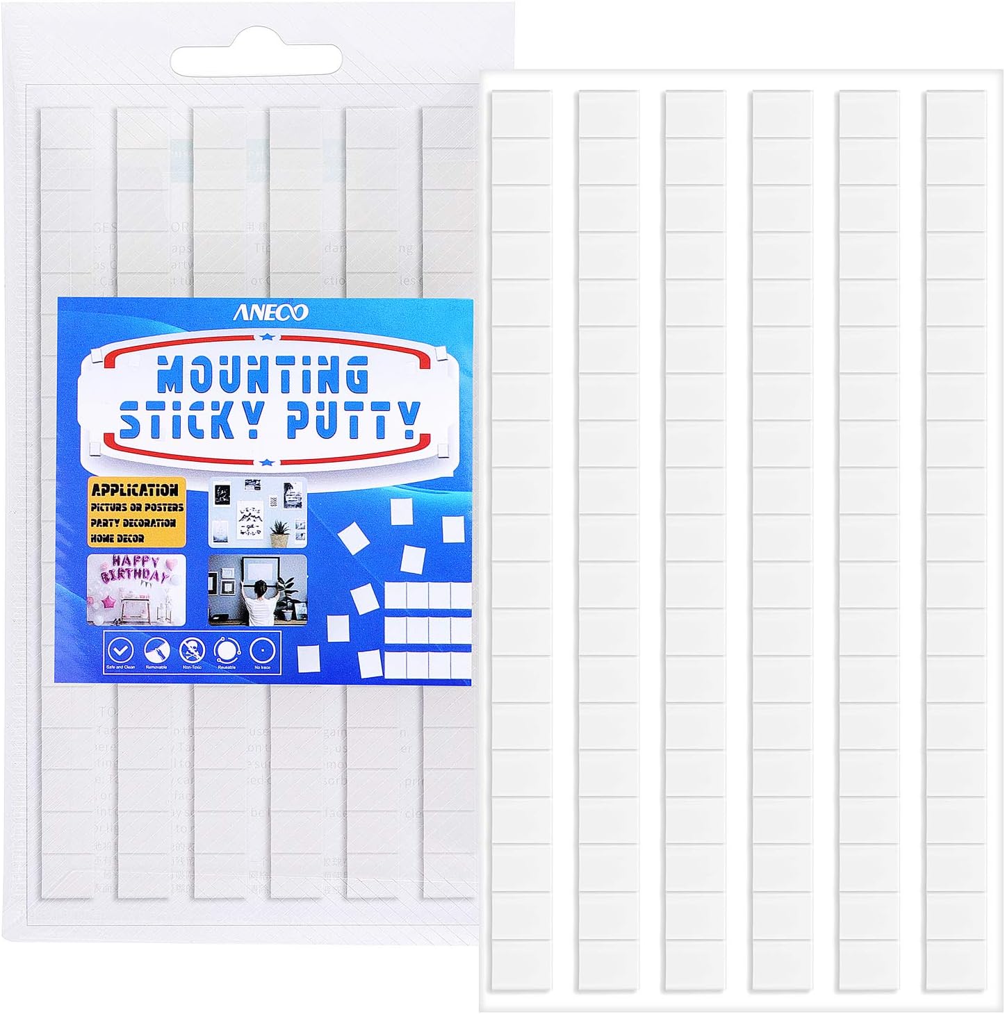 Amazon.com : Aneco 500 Pieces Double-Sided Adhesive Putty Removable ...