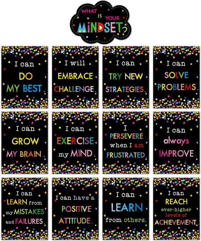 Growth Mindset Posters Bulletin Board Display Set Positive Sayings What ...