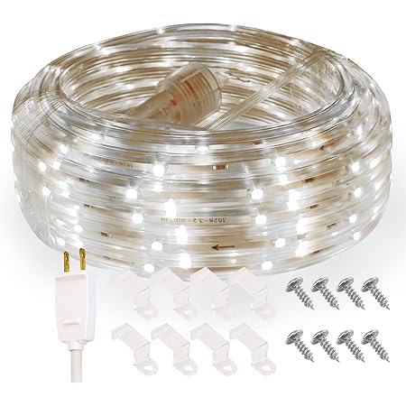 Amazon.com: UltraPro LED Rope Lights, 16ft Classic Clear Rope, Cool ...