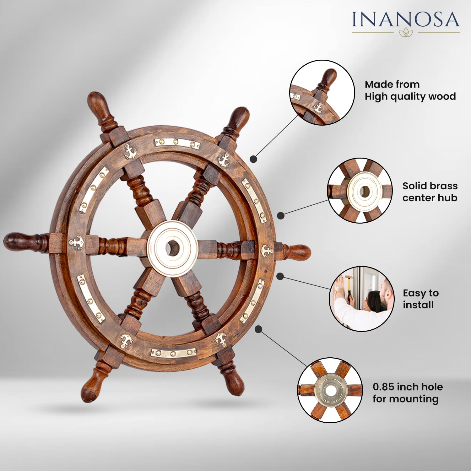 Driftwood Ship Wheel Lot #144 Ship Ahoy Collection Ship Wheel