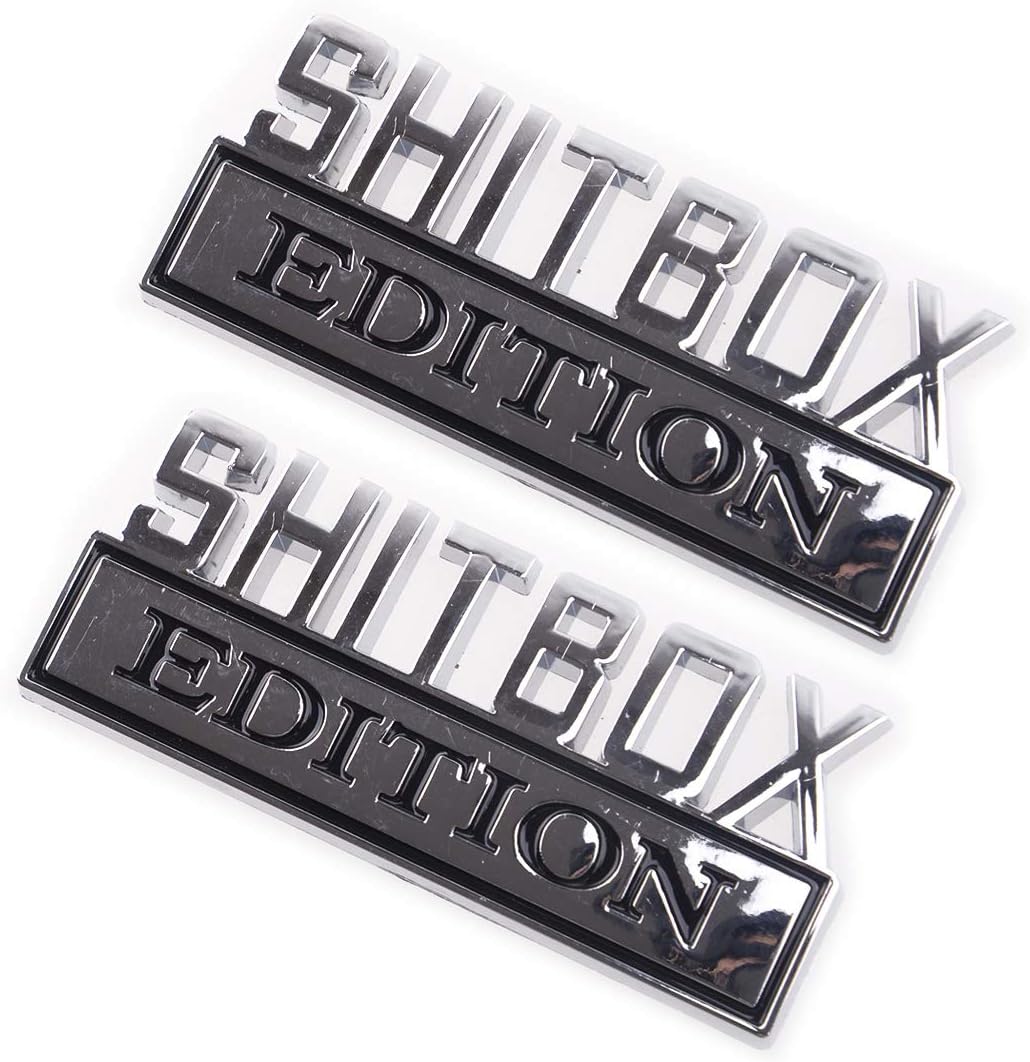 Amazon.com: beler 2Pcs SHITBOX Edition Emblems Badges Stickers Logos ...