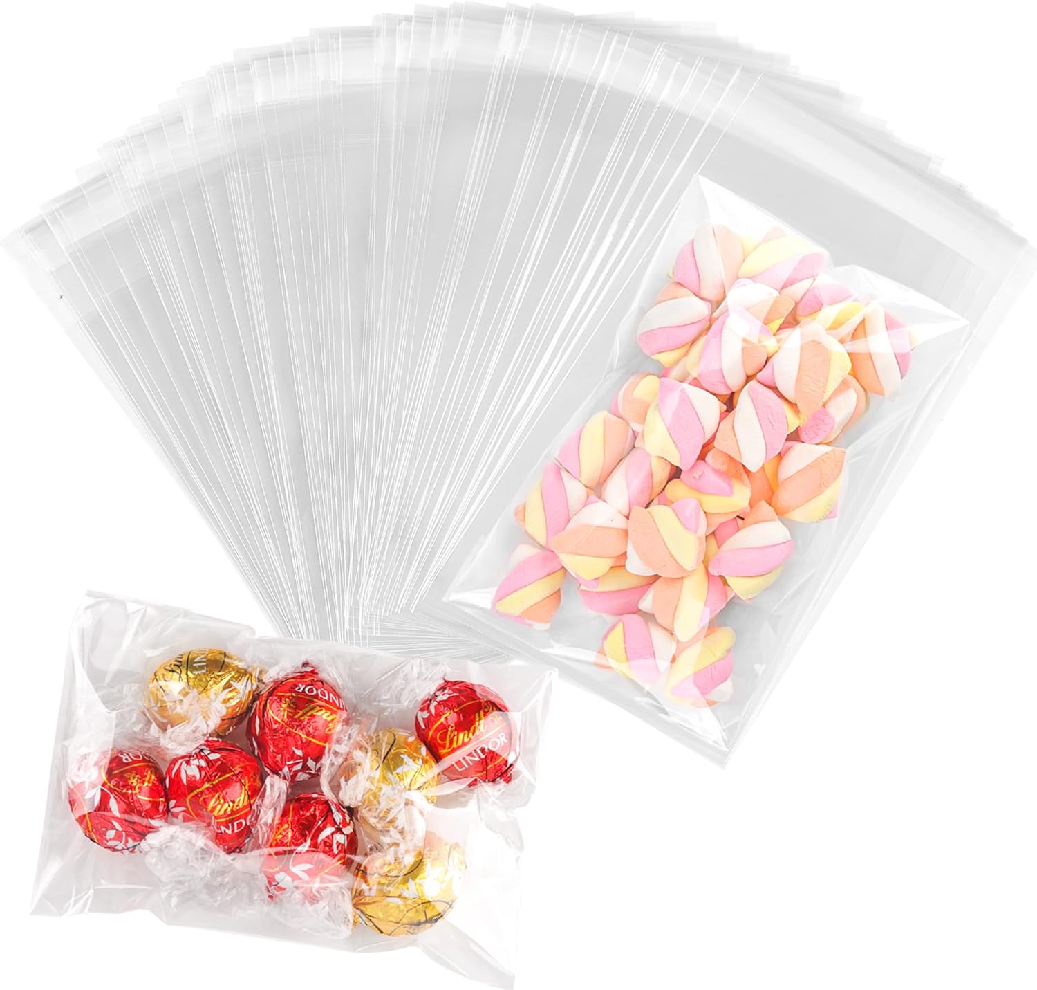 Amazon.com: YunKo 100PACK Self Sealing Cellophane Bags Clear Cookie ...