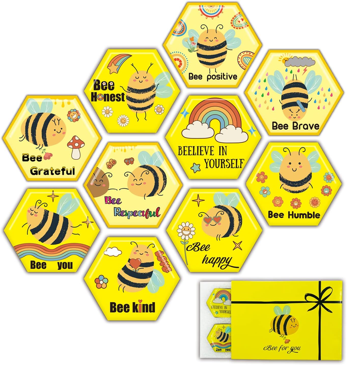 Amazon.com: Cute Bee Refrigerator Magnets, Inspirational Locker Magnets ...