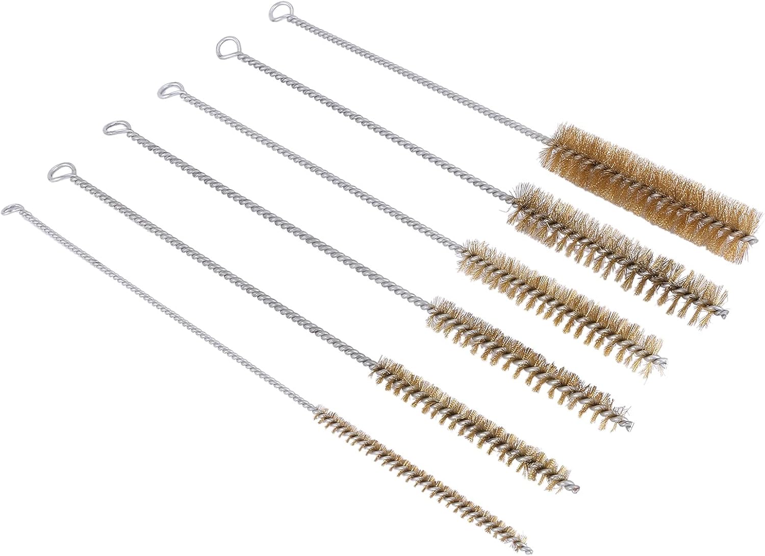 Honza 6 Pcs Brass Tube Cleaning Brush Wire Brush Set Cleaning Polishing ...