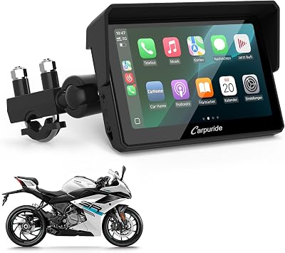 Carpuride W502 Motorcycle Carplay and Android Car, IP67 Waterproof ...