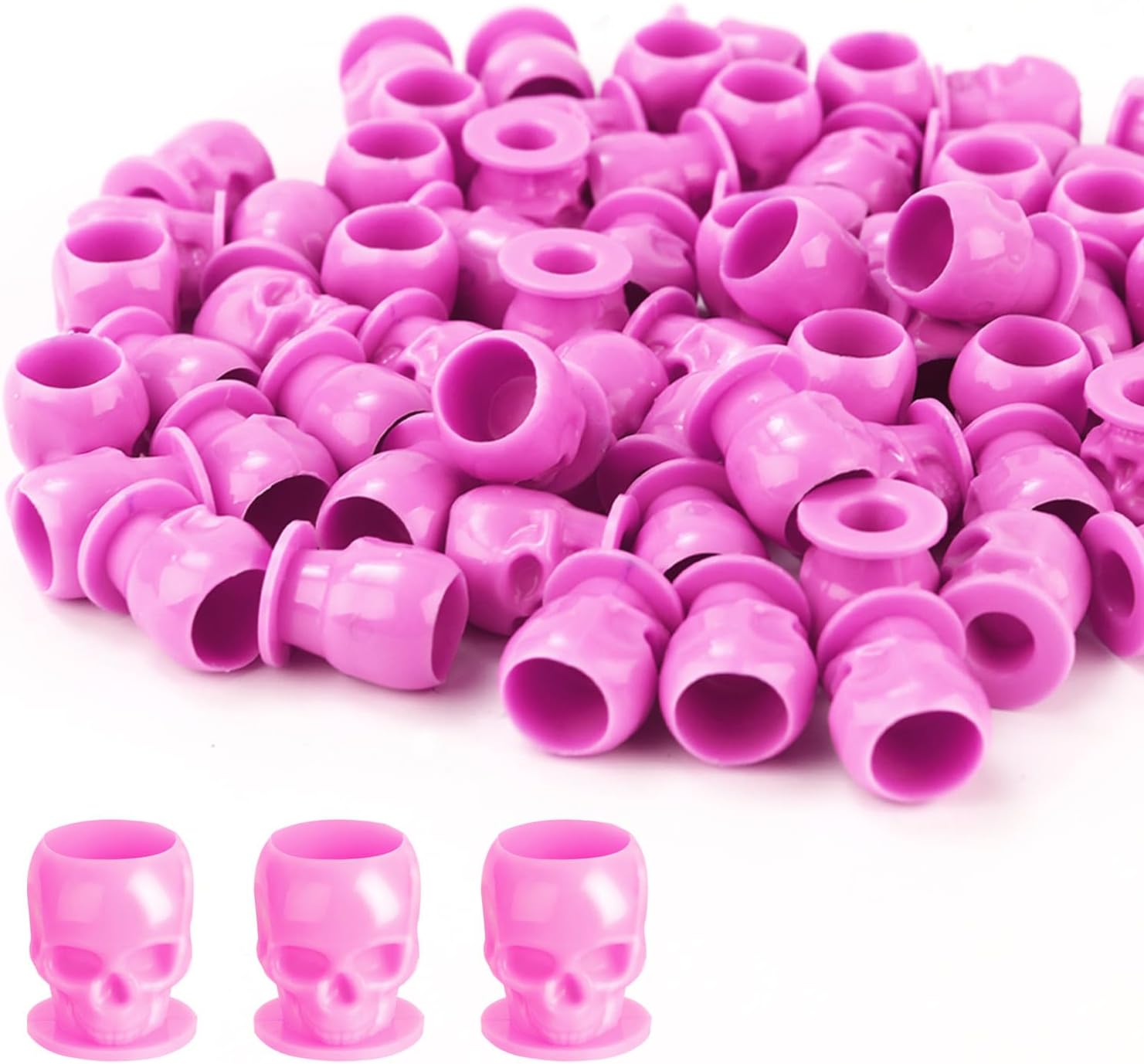 Amazon.com: OFEYLE Tattoo Ink Caps Disposable Skull Tattoo Ink Cups ...