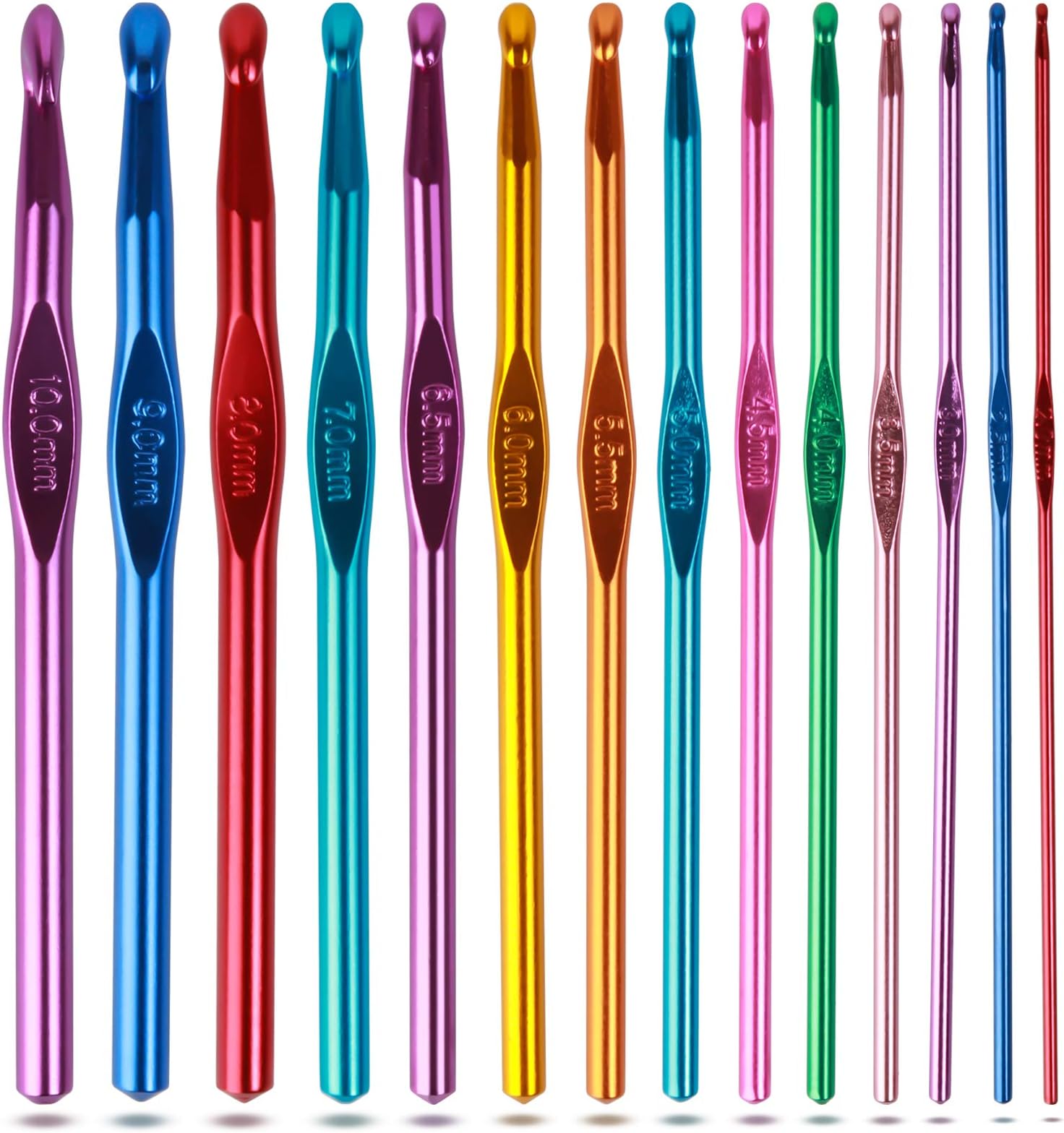 ZXUY Crochet Hooks Ergonomic Soft Touch Handles Aluminum Crochet Hook ...
