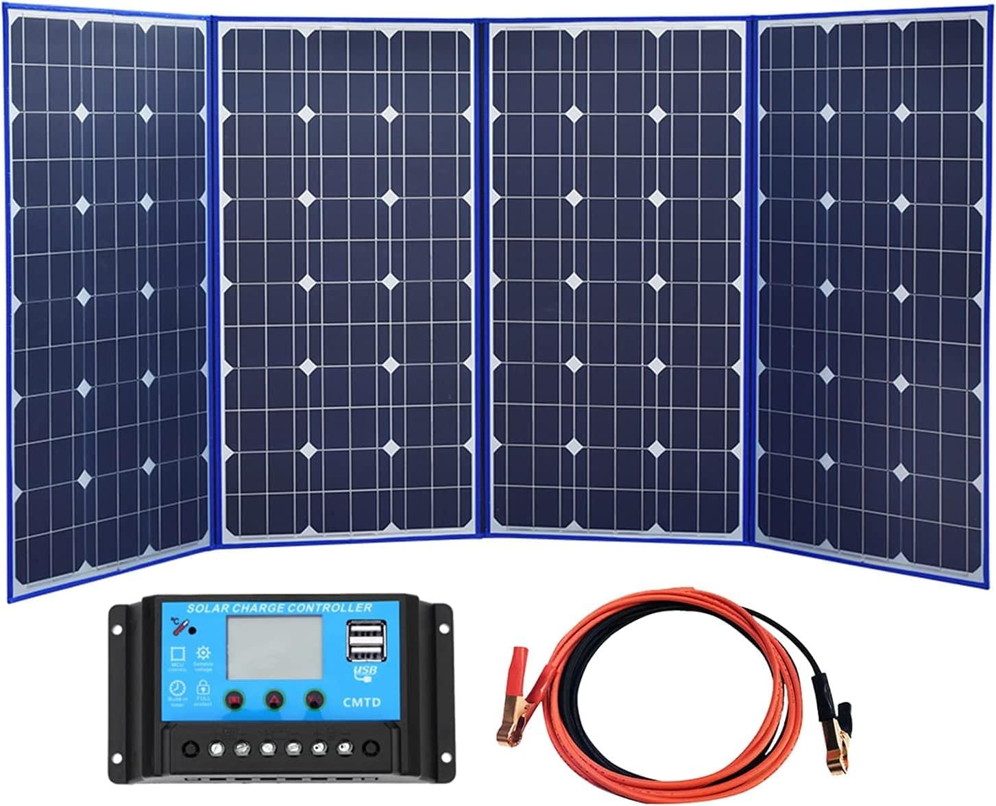 Amazon.com: Solar Panel Portable 18V 350W Solar Panel Foldable Solar ...