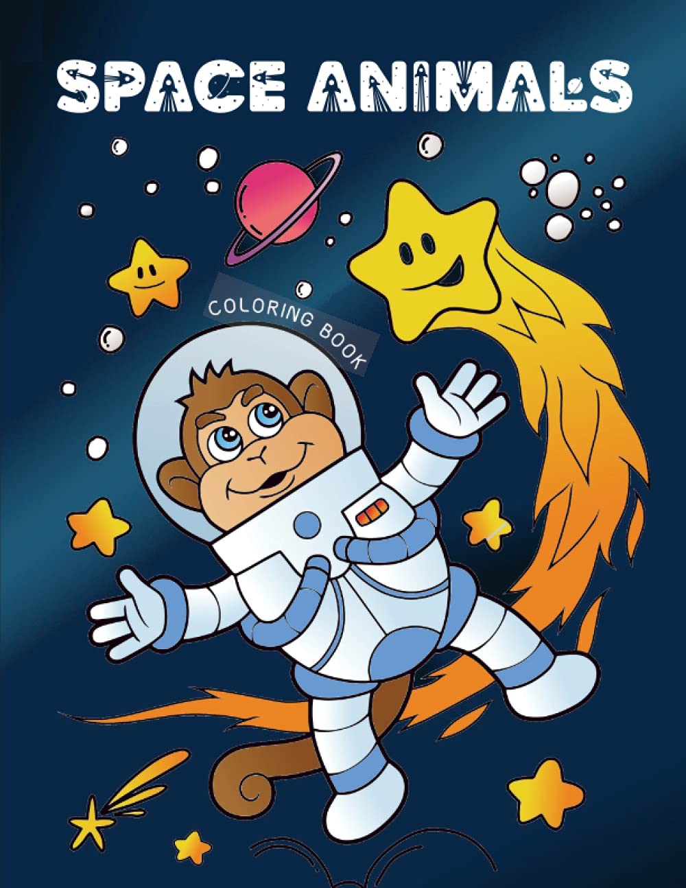 Buy Space Animals Coloring Book: Outer Space Coloring with Planets ...