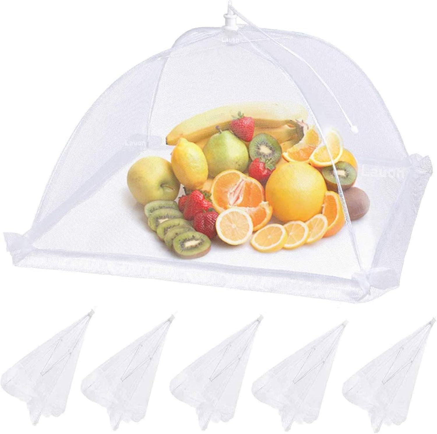 Lauon Food Cover Mesh Food Tent, 17"x17", 6 Pack, White Pop-Up Umbrella ...