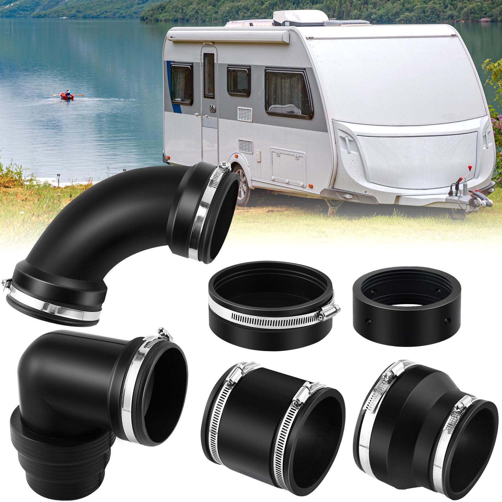 Amazon.com: Innconee 6 Pcs RV and Camper Sewer Waste Plumbing ...