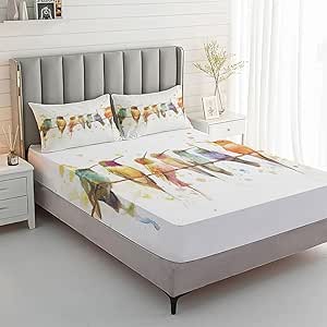 Amazon.com: Zvynqour Queen Sheet Sets - Hummingbird Sheets Queen Size ...