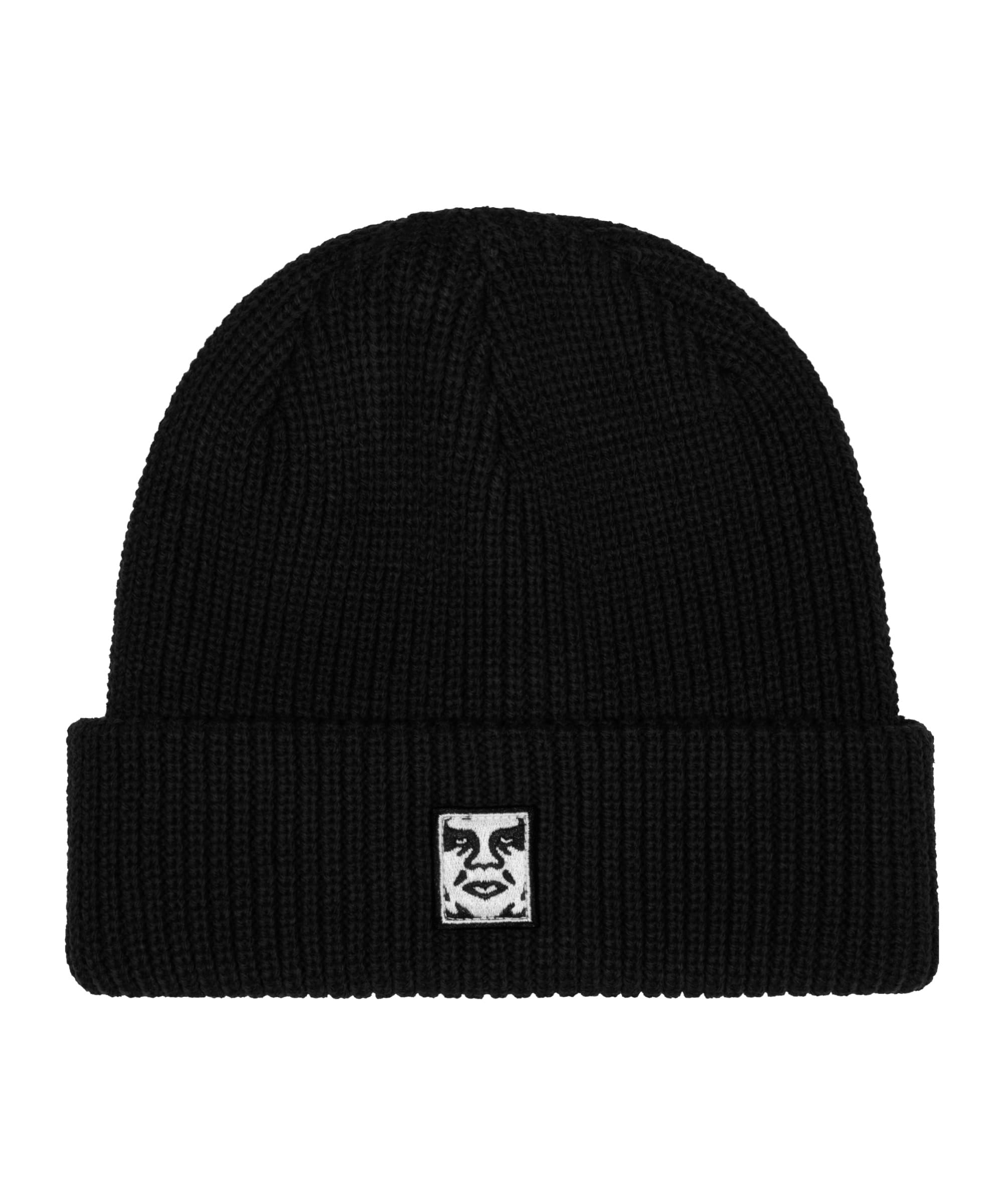 OBEY Men's MID ICON Patch Cuff Beanie Black at Amazon Men’s Clothing store