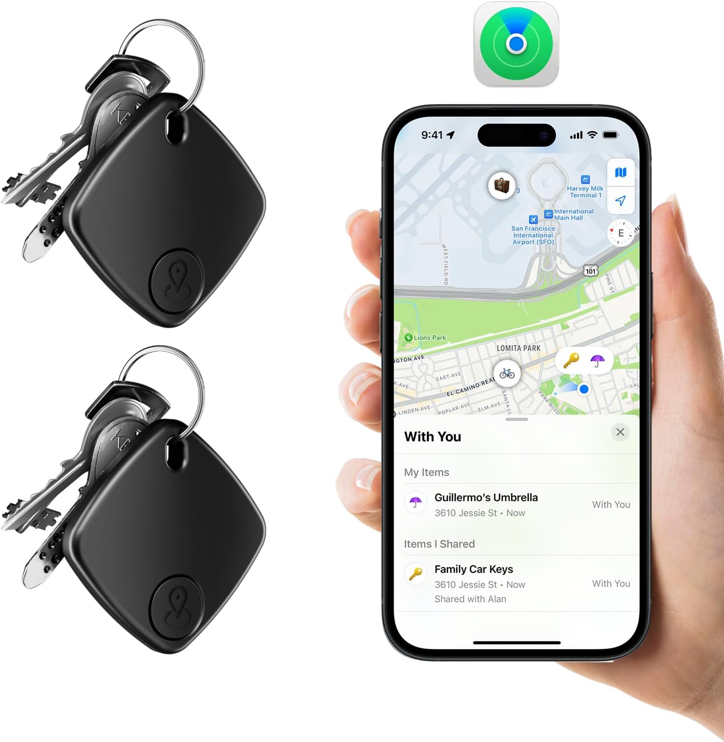 Amazon.com: Novzix Key Tracker for Keys,Work with Apple Find My,Key Finder, Key Locator, Bags ...