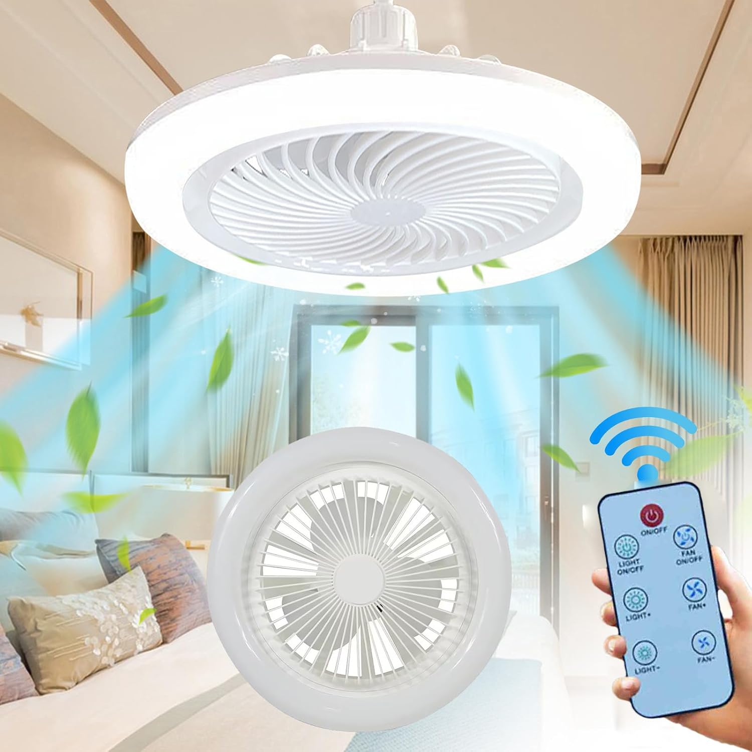 Amazon.com: ufehgfjh Ceiling Fan with Lights Enclosed Low Fan Light 10. ...