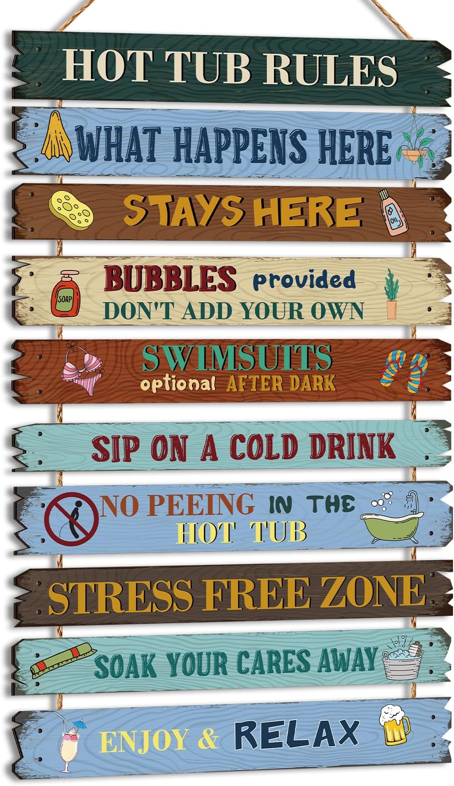 Amazon.com : Hot Tub Rules Metal Sign 12x16 Inches, Hot Tub Accessories ...