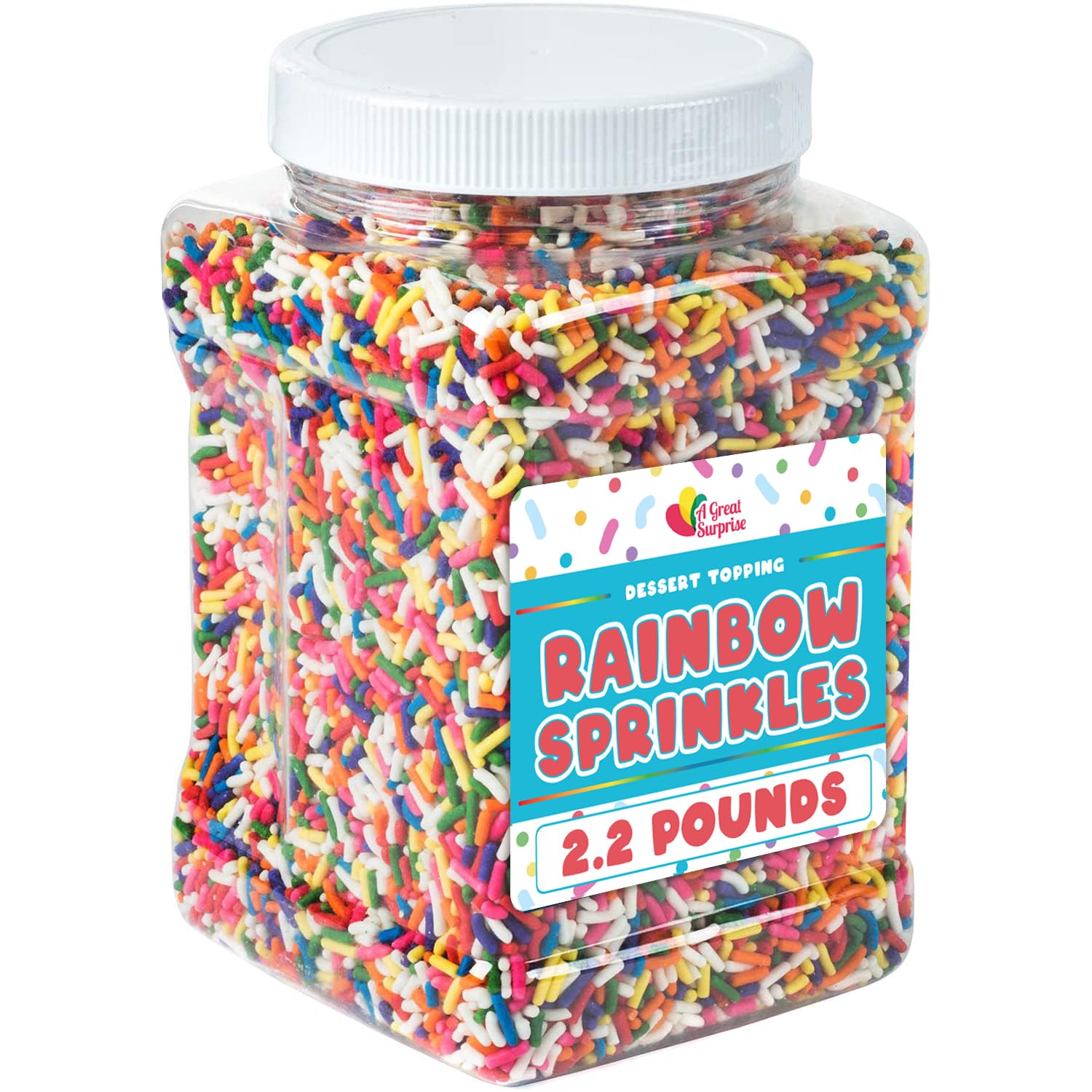 Amazon.com: Rainbow Sprinkles - 2.2 Pounds - Bulk Rainbow Jimmies for ...