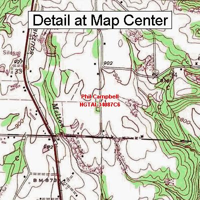 Amazon.com : USGS Topographic Quadrangle Map - Phil Campbell, Alabama ...