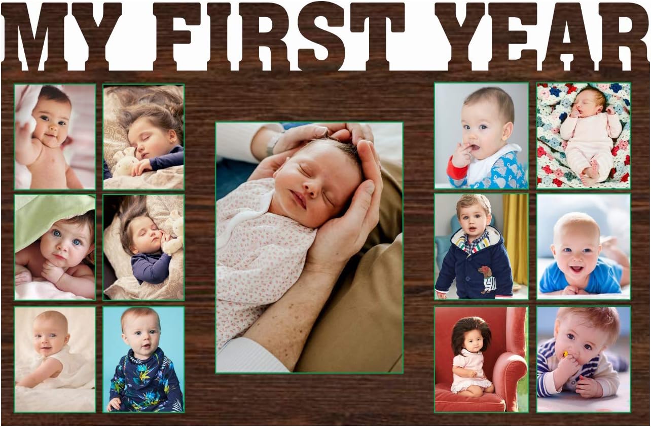 Buy AICA Gifts My First Year photo frame for new born baby boy.Birthday ...