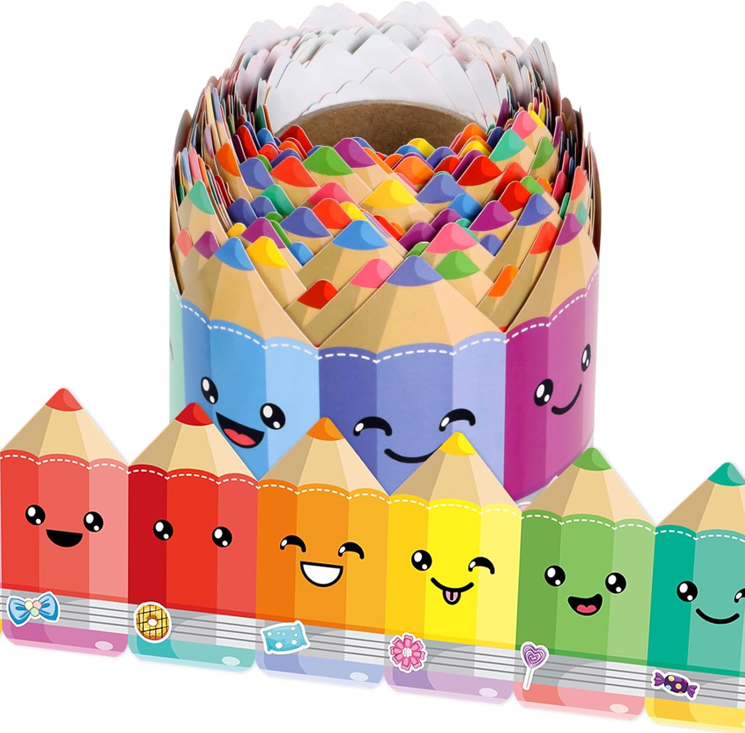 Amazon.com: 65.6Ft Pencils Bulletin Board Borders, Colored Pencils Die ...