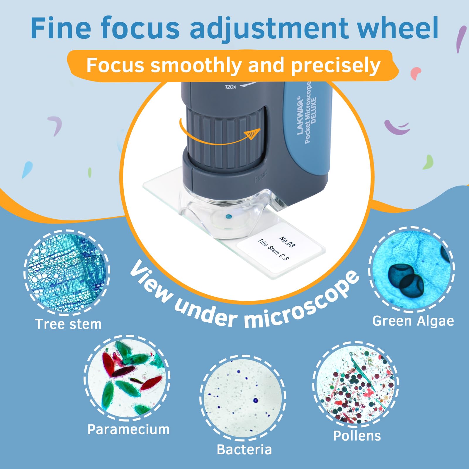 Snapklik.com : LAKWAR Pocket Microscope For Kids Adults, 60x-120x ...