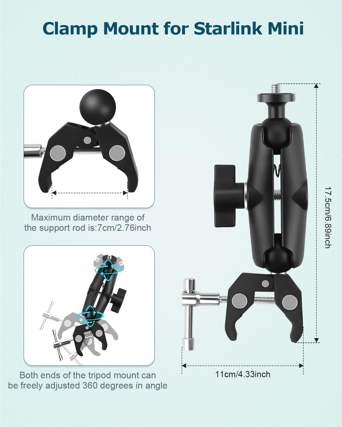 Starlink Mini Mount Rv Starlink Mini Mount, Adjustable Clamp Mount For ...