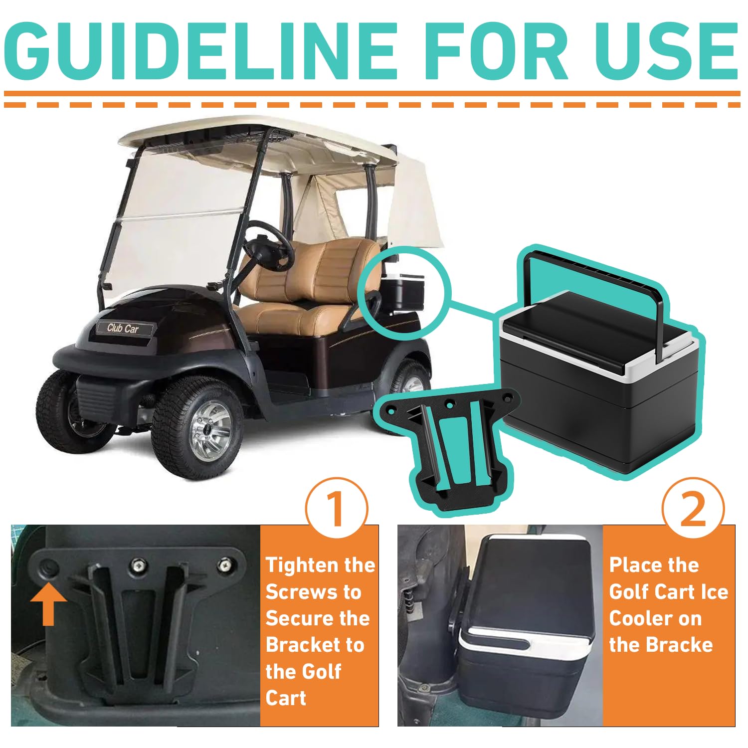 Snapklik.com : FIXHAWK Club Car Cooler Mounting Bracket Kit For Club ...