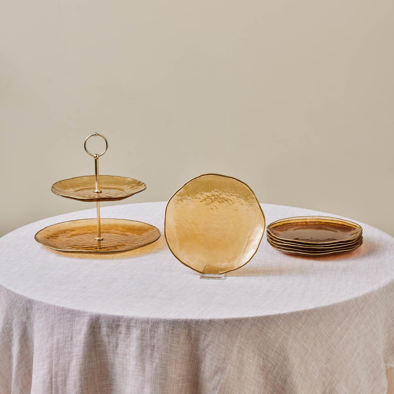 Snapklik.com : KARACA Dessert Plates And Cake Stand Set Of 7 - Elegant ...