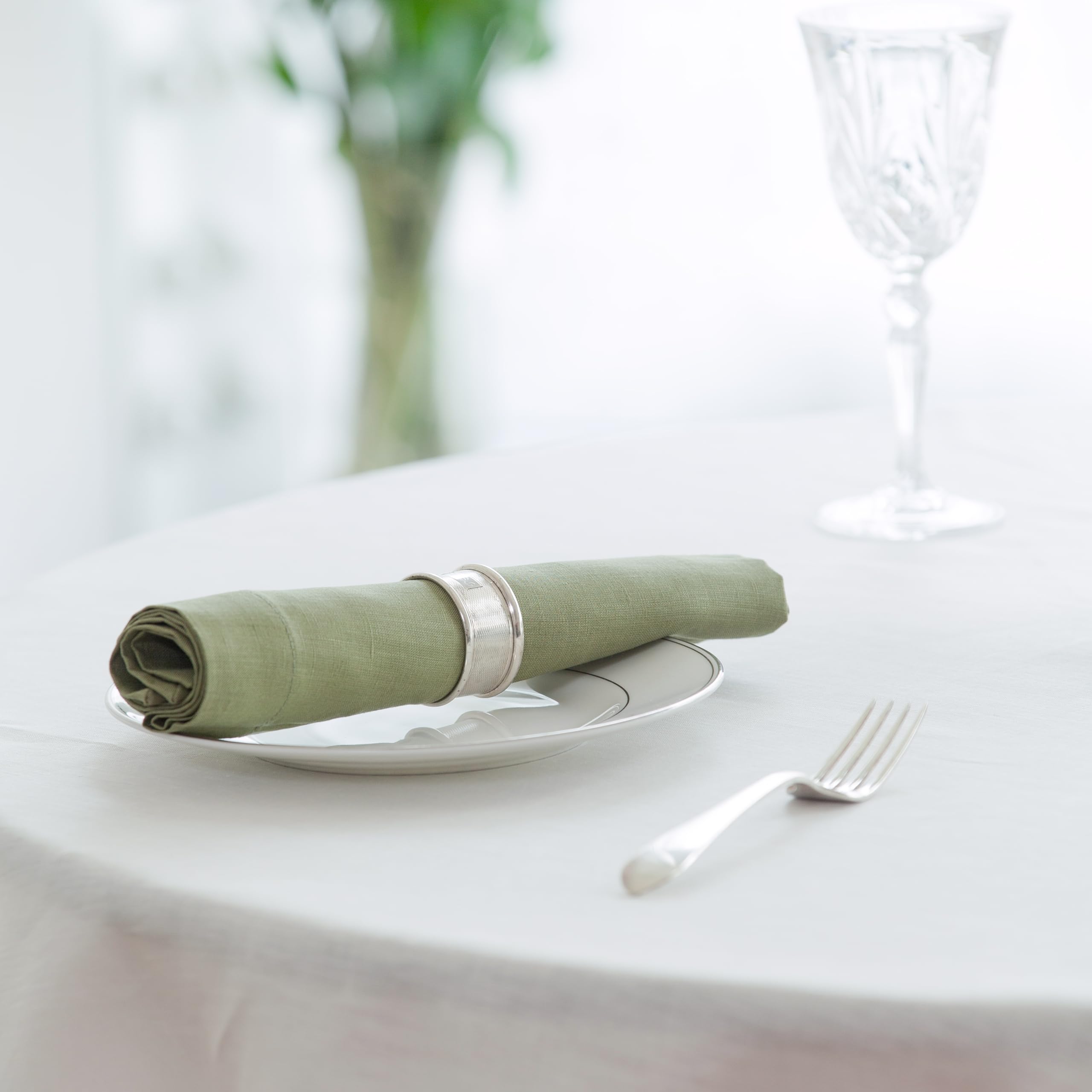 Amazon.com: Huddleson Ivory Square Linen Tablecloth 66x66 Square Table ...